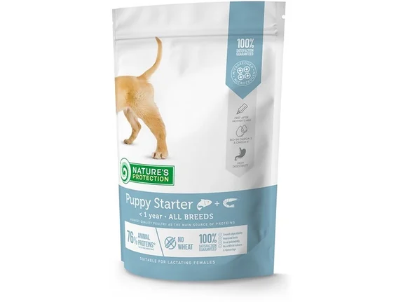 Nature's Protection Super Premium Hrana za štence GF Puppy Starter Losos/Kril 500g