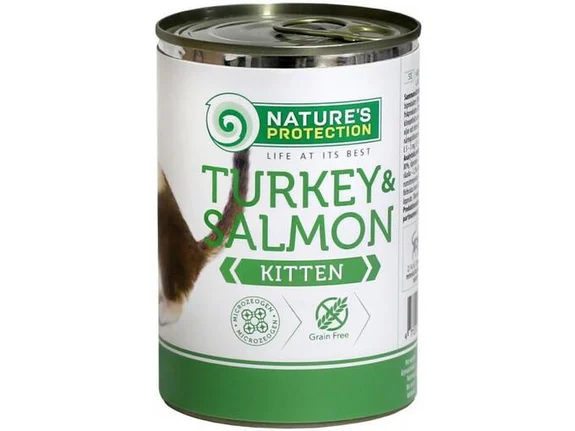 Nature's Protection vlažna hrana za mačiće Kitten Ćuretina/Losos 400g