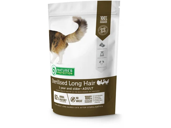 Nature's Protection Super Premium Hrana za mačke Sterilised Long hair Živina 400g