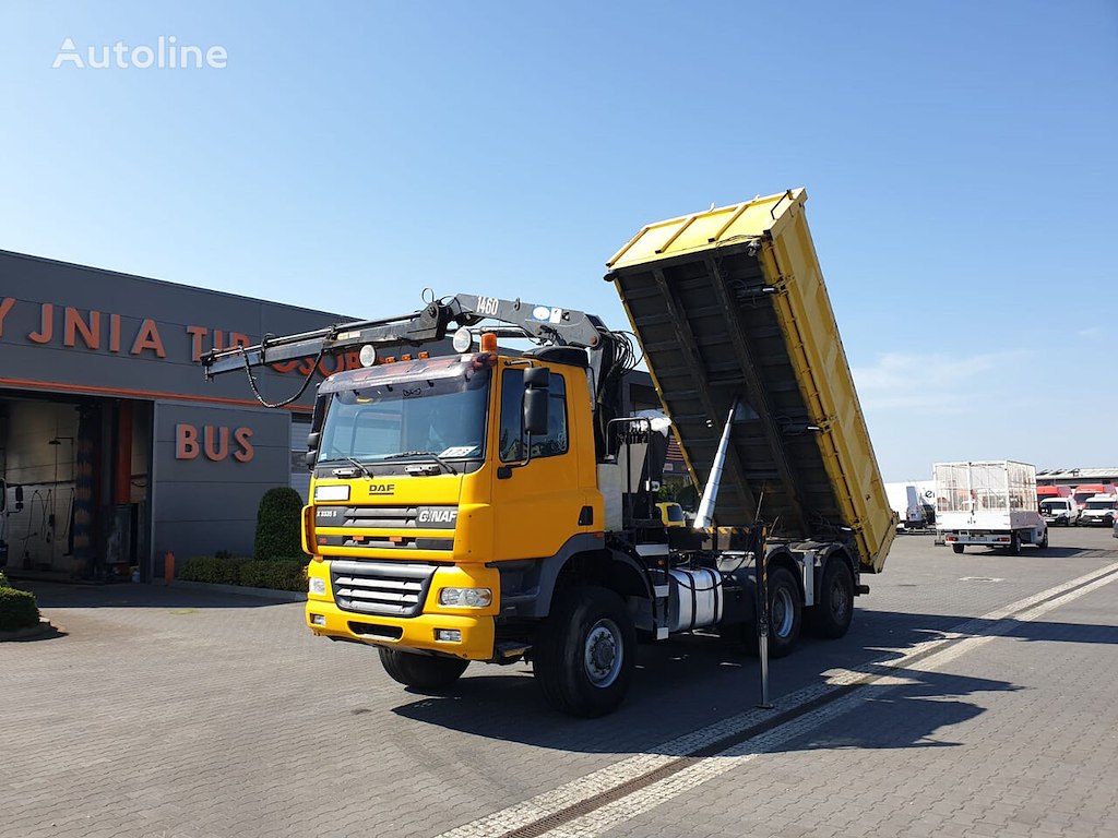 DAF CF GINAF X3335 S 6x6 DUMP TRUCK+HDS ATLAS 1460 HYDROBORD kiper