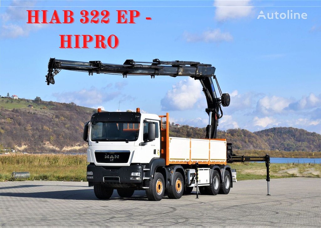 MAN TGS 35.440 * HIAB 322 EP-5HIPRO+FUNK / 8x4! kamion s ravnom platformom