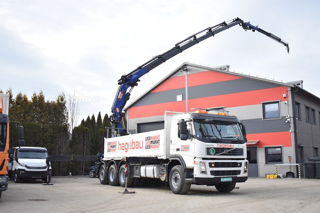 Volvo FM 460 EEV Tridem 8x4 Pritsche 6.30m. + Kran PM 44/ JIB/ Funk TO kamion s ravnom platformom