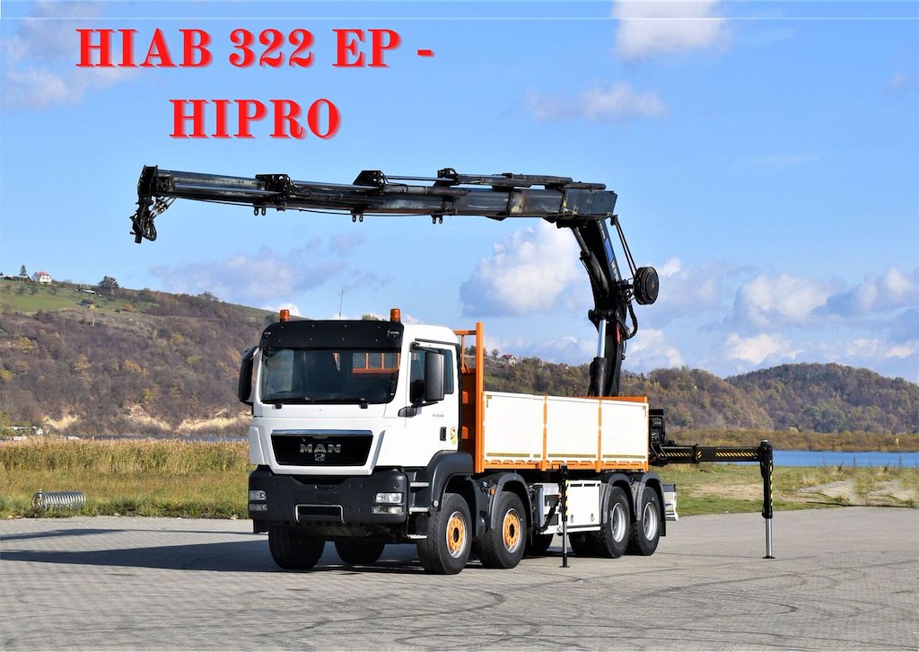 MAN TGS 35.440 * HIAB 322 EP-5HIPRO+FUNK / 8x4! kamion s ravnom platformom