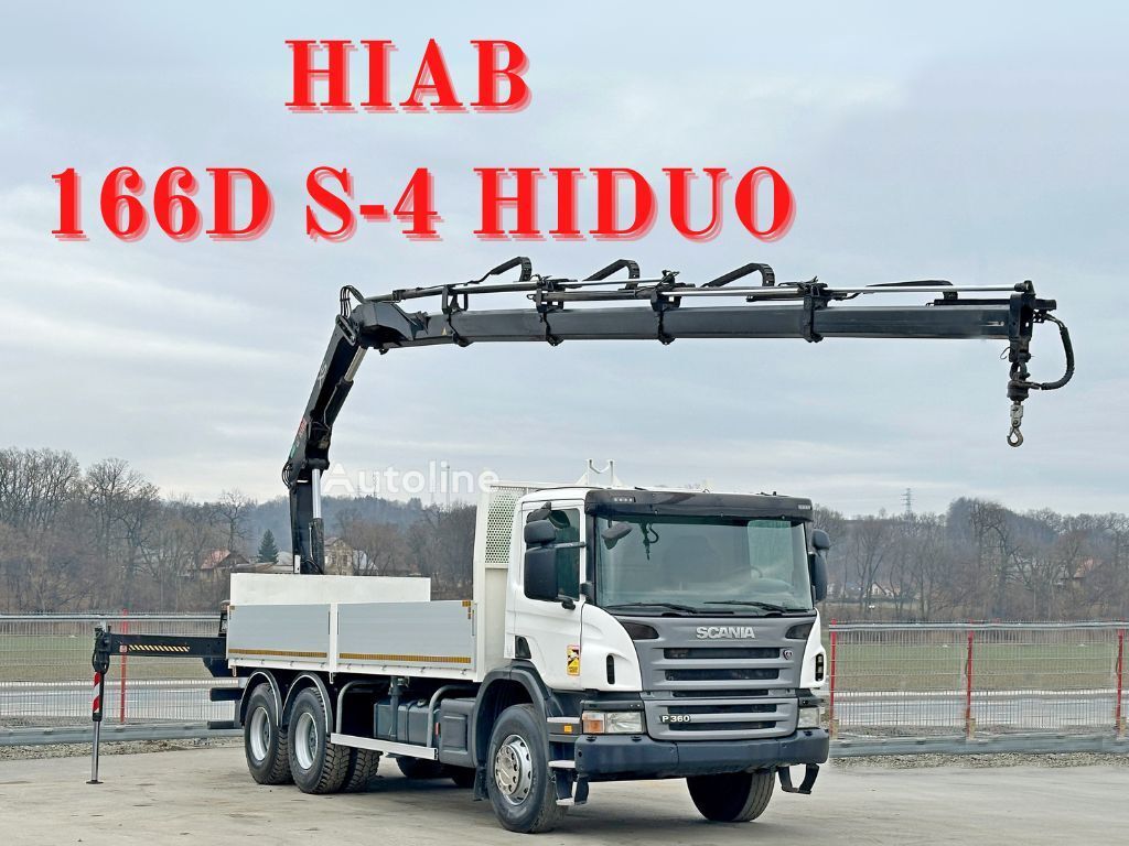 Scania P 360 * HIAB 166D S-4 HIDUO/FUNK * 6x4 kamion s ravnom platformom