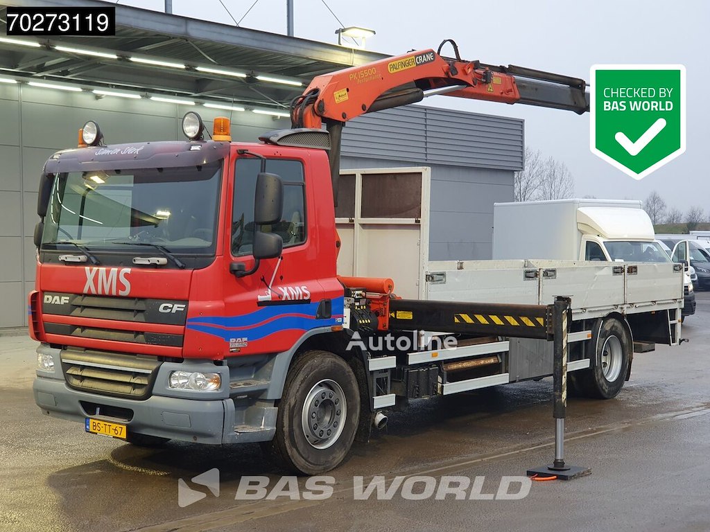 DAF CF75.250 4X2 NL-Truck Palfinger PK15500 Crane Remote Euro 5 kamion s ravnom platformom