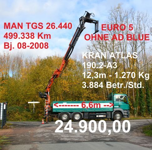 MAN TGS 26.440 kamion s ravnom platformom