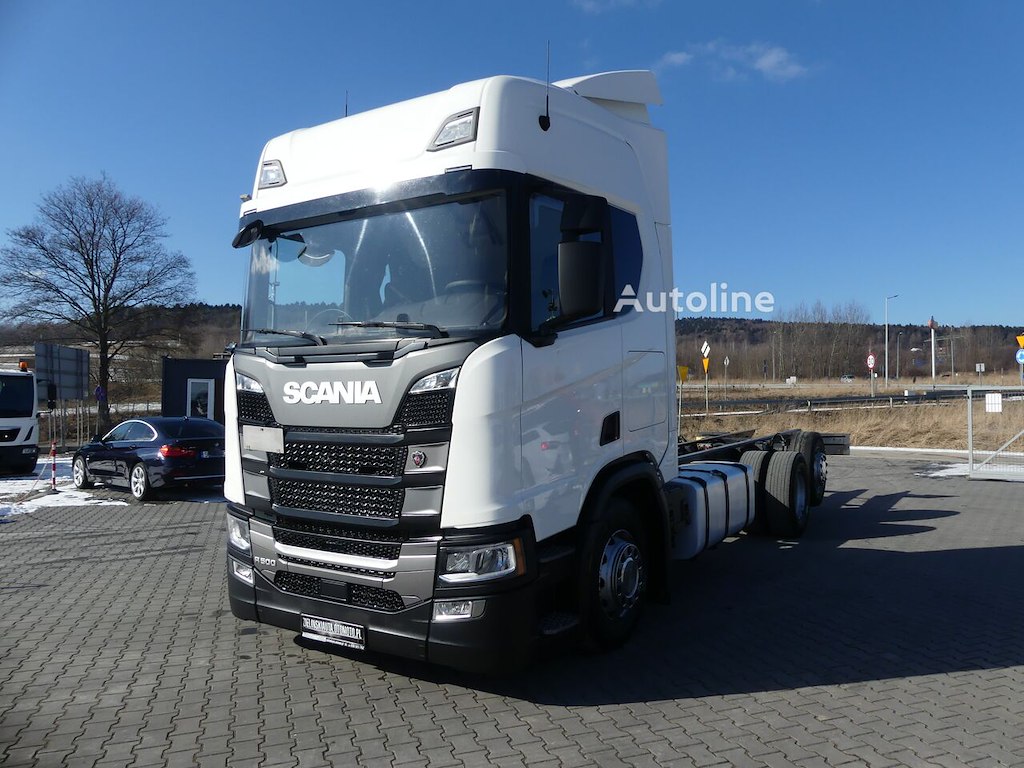 Scania R500 / 6x2 / EURO 6 / OŚ SKRĘTNA / RAMA DO ZABUDOWY / kamion šasija