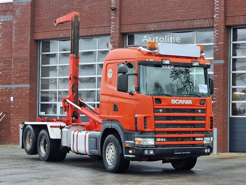 Scania R124-420 6x2 Hooklift - Manual gearbox - Retarder - Euro2 - Full kamion rol kiper