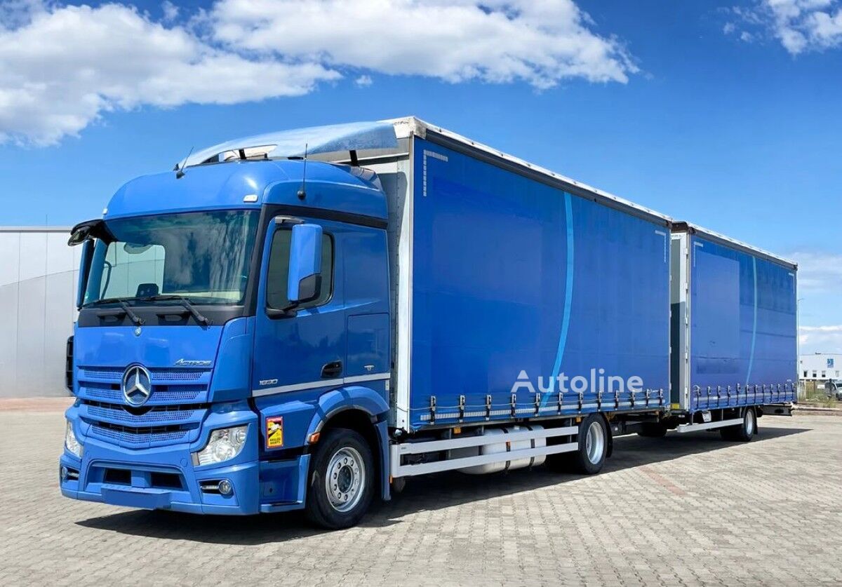 Mercedes-Benz ACTROS 1830 / ZESTAW TANDEM 120 M3 / PRZEJAZDOWY / 7,75 M + 7,75 kamion sa klizna zavesa cerada + prikolica sa kliznom ceradom