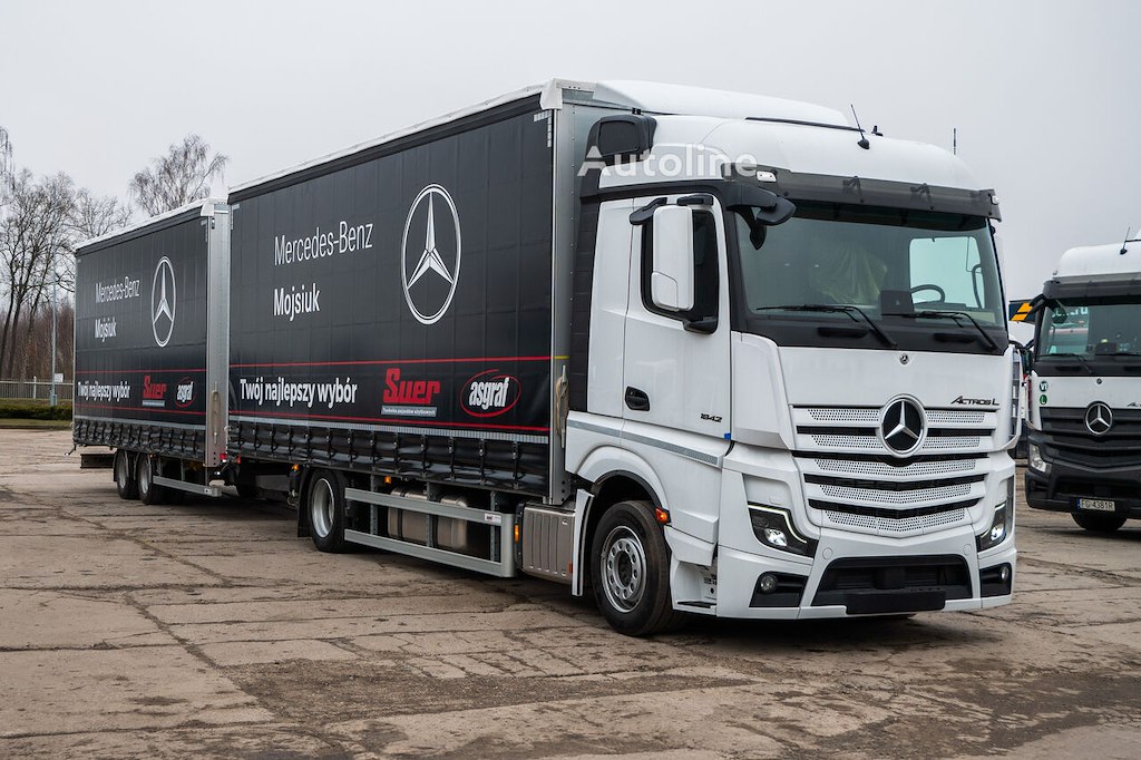 Mercedes-Benz Actros L 1842 LnR kamion sa klizna zavesa cerada + prikolica sa kliznom ceradom