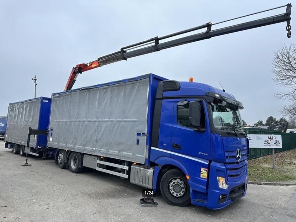 Mercedes-Benz Actros 2645 6x2 P+P+Trailer JUMBO + Crane PK19.001 SLD C kamion s ceradom + prikolica sa ceradom