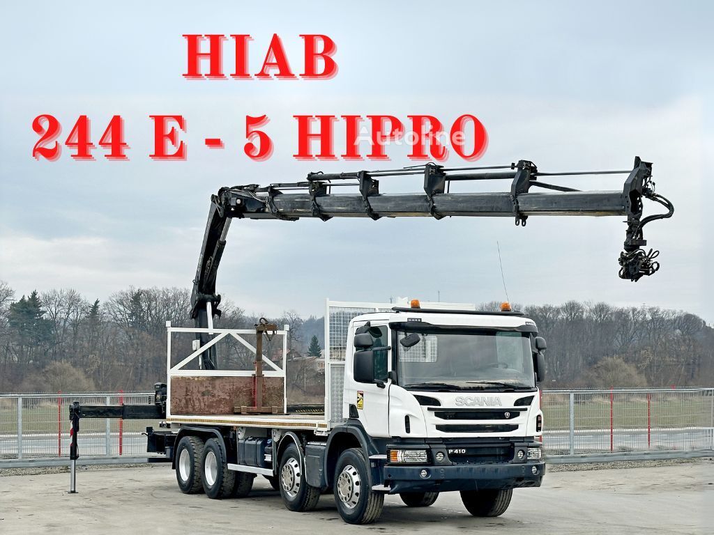 Scania P 410*PLATFORM 7,00m*HIAB 244 E-5 HIPRO+FUNK/8x4 kamion platforma