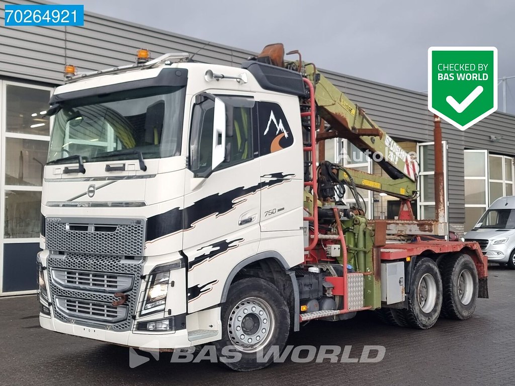 Volvo FH16 750 6X4 Hiab Loglift Wood Crane VEB+ Retarder 2x Tanks Euro kamion za prevoz drva