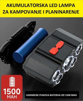 Punjiva naglavna led lampa za ribolov