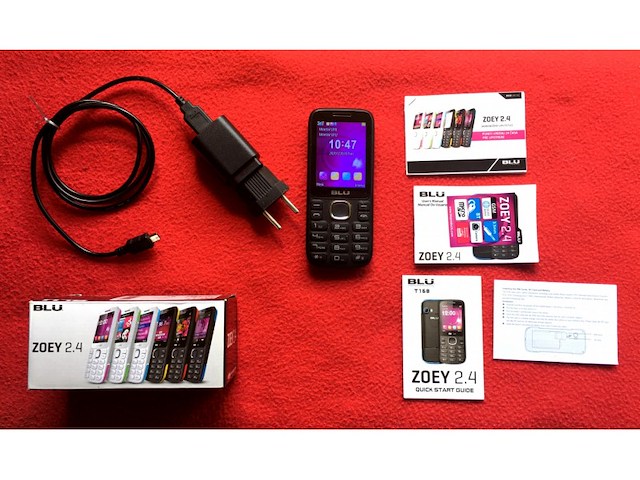 BLU ZOEY 2.4 T168 Dual SIM Mobilni + baterija i punjač