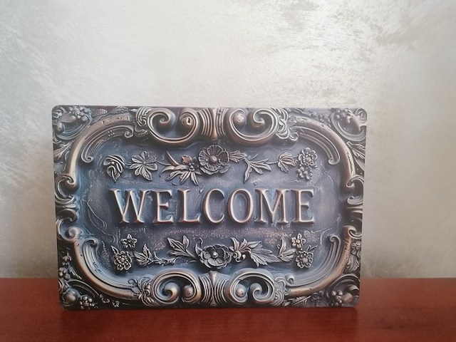 Metalna tabla `Welcome`