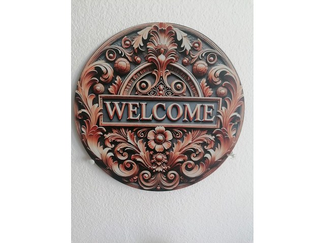 Metalna tabla `Welcome`