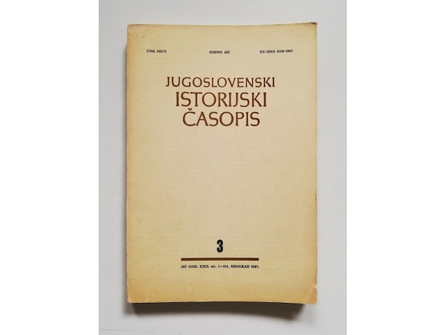 Jugoslovenski istorijski časopis 3 - 1987