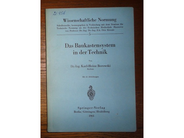 DAS BAUKASTENSYSTEM IN DER TECHNIK Borowski, Karl-Heinz