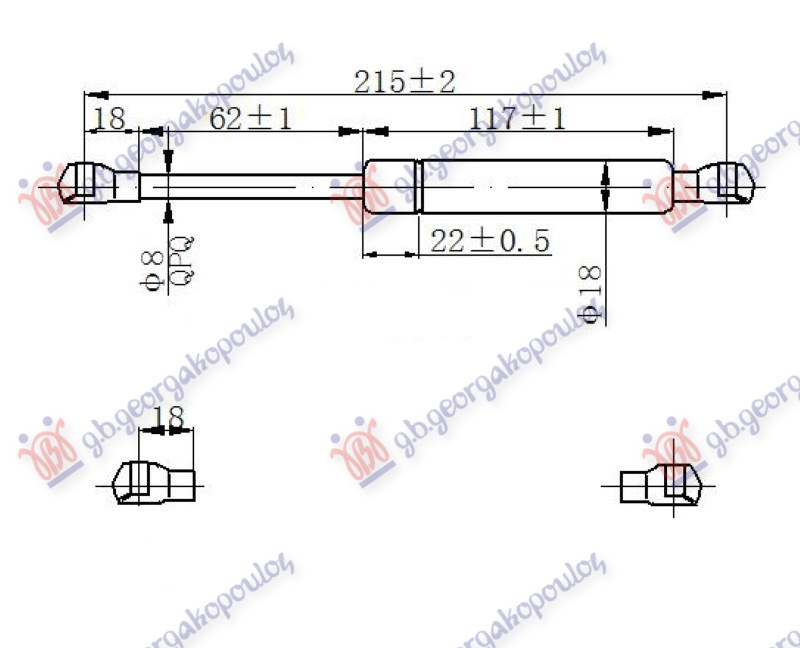 AMORTIZER GEPEK VRATA (214L-680N)