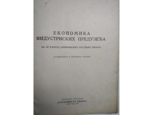 Knjiga:Ekonomika industrijskih preduzeca 1957. god. 180