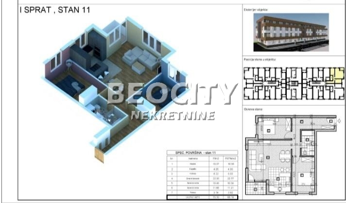 Trosoban stan, 70 m2, Adice, Čerevićka ID: 116120