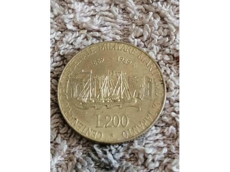 200 LIRA 1989. ITALIJA-JUBILARNA