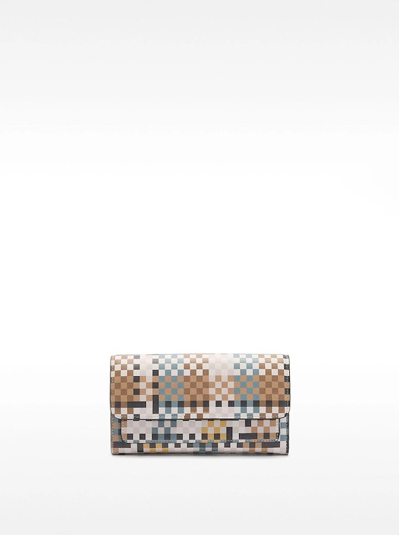 Squares-printed wallet L