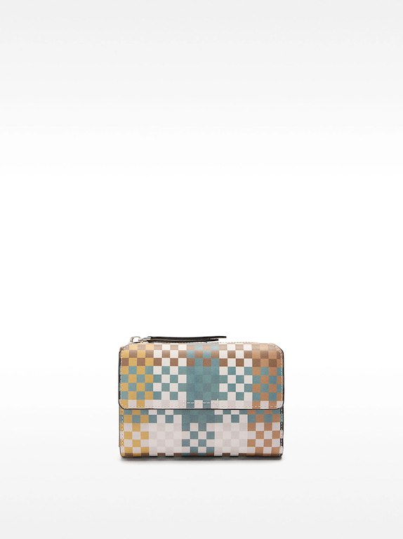 Squares-printed wallet S