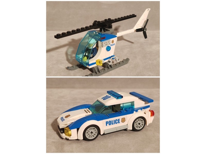 LEGO policijski helikopter i policijski automobil