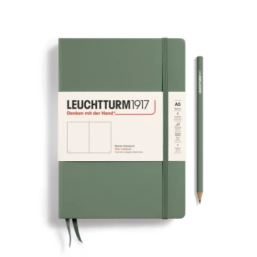 LE NOTEBOOK MEDIUM A5 HARDCOVER 251 PG PLAIN OLIVE