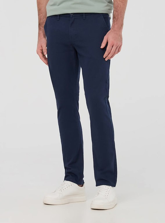 Pantaloni chino jednobojni regular Plava navy