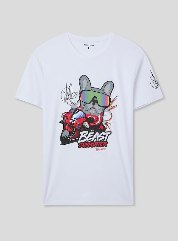 Majica sa štampom beast supporterÂ® Optička bela