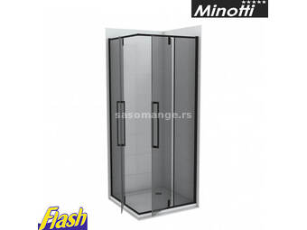 Tuš kabina kvadratna 80x80 - (bez kadice) - Minotti - Concept Absolut Black C-02-B6180