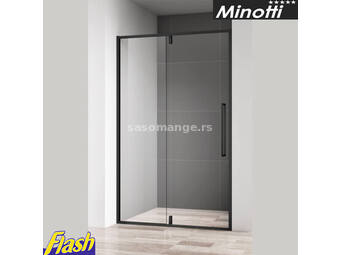 Stakleni paravan CRNI (mat ram) sa pivot vratima - Minotti - serija Concept C-02-B6