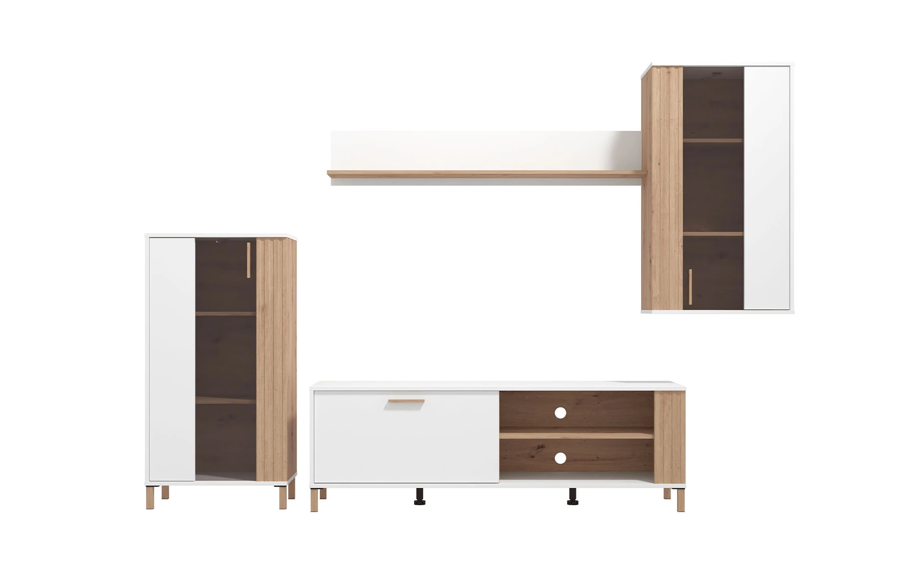 Bastia regal 280,5x40x170 cm artisan hrast / bela
