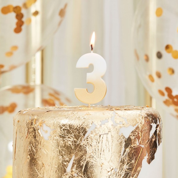 MIX219
Number 3 Candle Ombre Gold