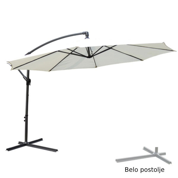 LP Baštenski suncobran 3m sa zglobom Parasol beli 24-SA0115B