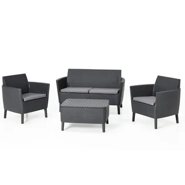 Set salemo sto/dve stolice/sofa sivi