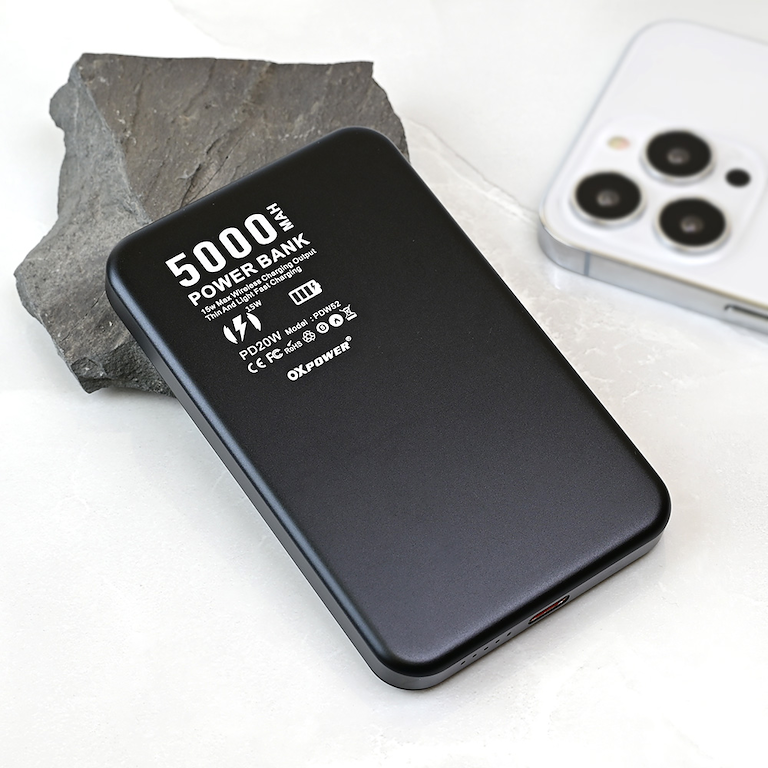 Univerzalna Back Up Baterija prenosiva baterija Magsafe Oxpower PD W52 5000mAh crna