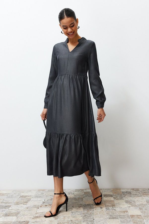 TRENDYOL ANTHRACITE LYOSELL DENIM MAXI DRESS