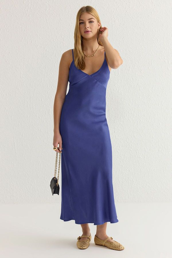TRENDYOL SAKS PLAIN MAXI WOVEN DRESS