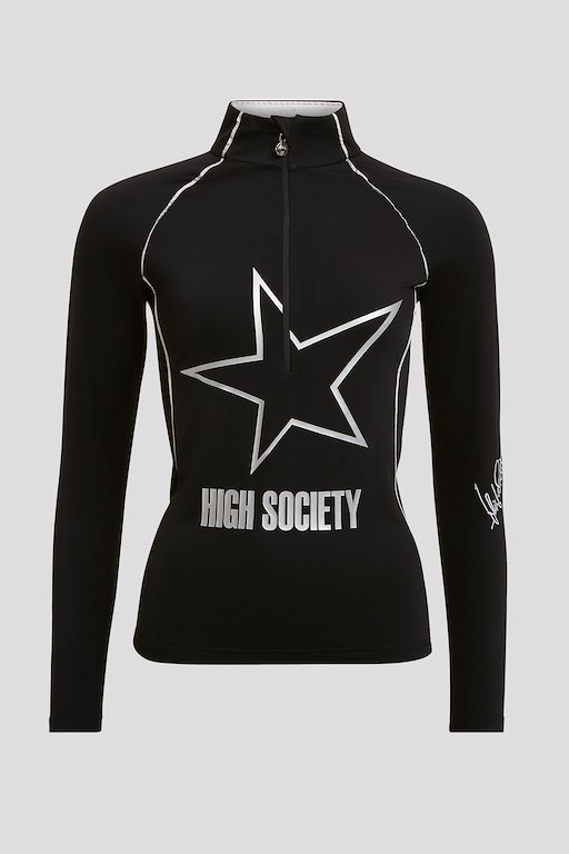 HIGH SOCIETY ŽENSKA SKI MAJICA Stella half tip CRNO/SREBRNA 5090