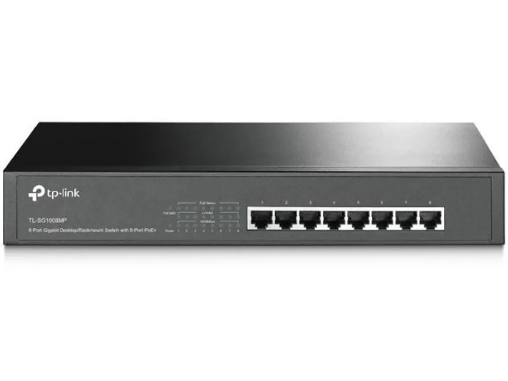 TP-Link Switch TP-LINK TL-SG1008MP Gigabit/8x RJ45/10/100/1000Mbps/8x PoE+/Rackmount metalno kucište