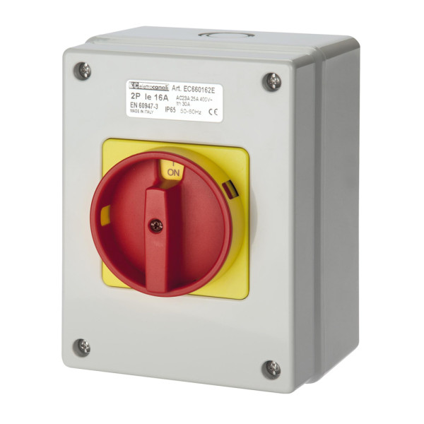 EC660 SURFACE SCHUNTING SWITCH 2P 63A RED