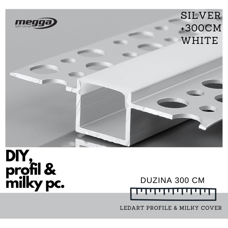 MEGGA, 3M LEDART UGRADNI ALU. PROFIL GREYWH, 013116