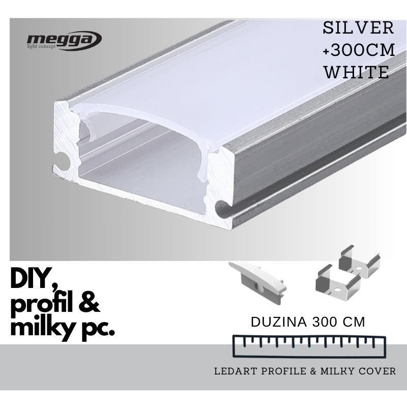 MEGGA, 3M LEDART-N ALUMINIJUMSKI PROFIL 13677-17 PC MILKY, 013677