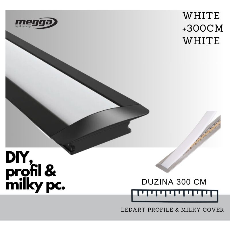 MEGGA, 3M LEDART-U BK ALUMINIJUMSKI PROFIL -15 PC MILKY, 013679