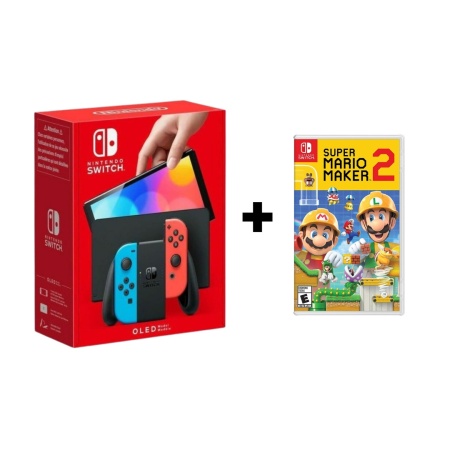 Konzola Nintendo Switch OLED Model Neon Red and Blue + Super Mario Maker 2