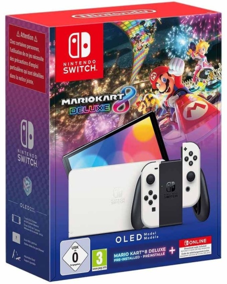 Konzola Nintendo Switch OLED Model White + Super Mario KART8 DELUXE + 12 meseci online